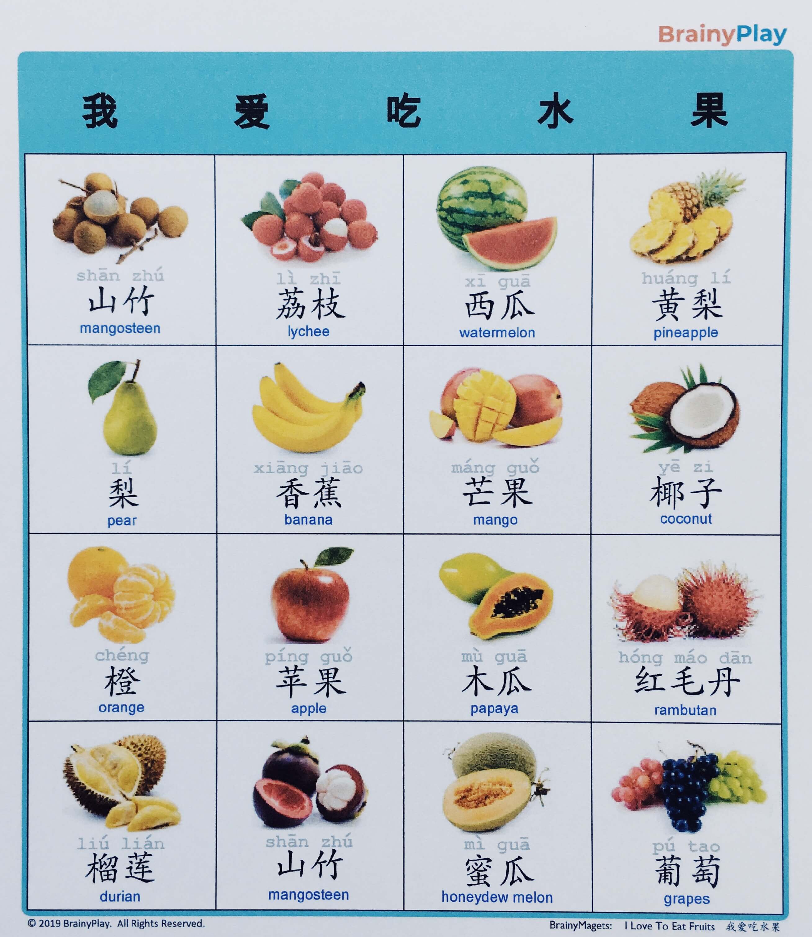 Bilingual Picture Magnets | Chinese with Hanyu Pinyin and English ...